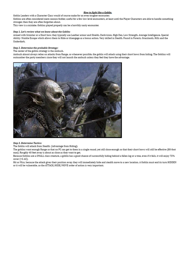 How to Fight Like a Goblin | PDF