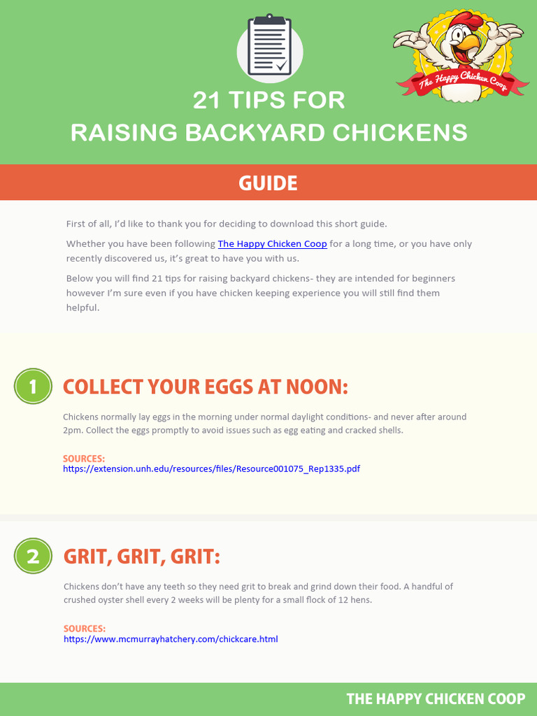 21 Tips for Raising Backyard Chickens | PDF | Chicken | Poultry Farming