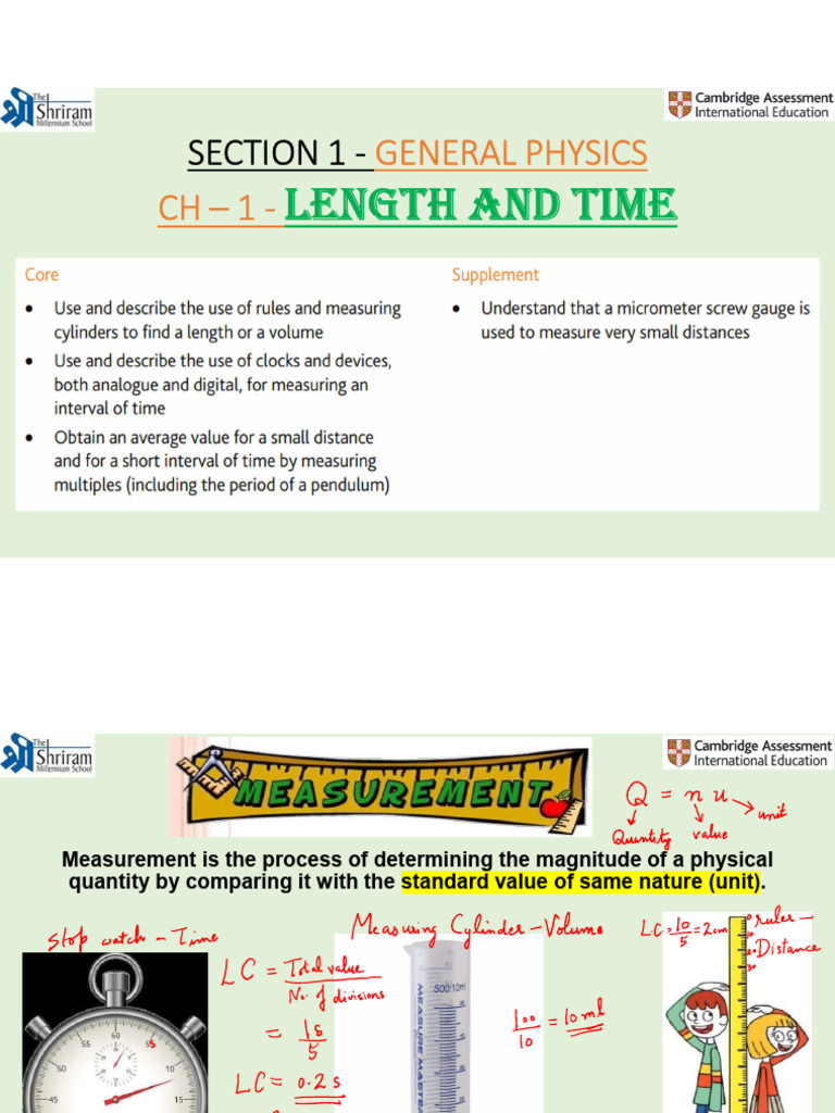 Ch-1- Length and Time | PDF | Pendulum | Measurement