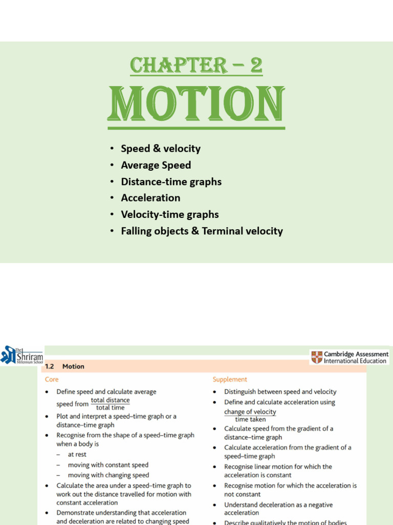 CH 2 Motion | PDF | Acceleration | Velocity
