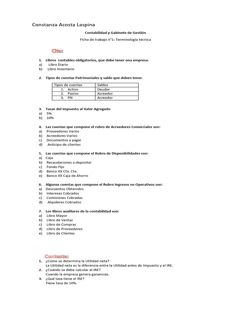 Terminología Contable Básica | PDF | Contabilidad | Hoja de balance