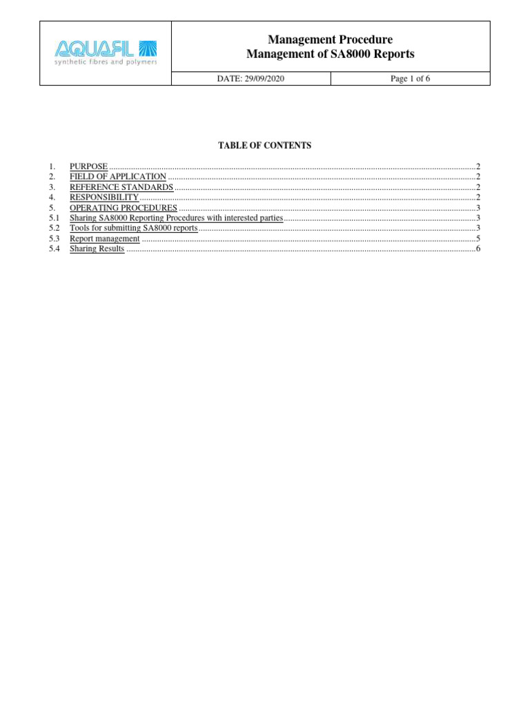 Management of SA8000 Reports - EN | PDF | Regulatory Compliance ...