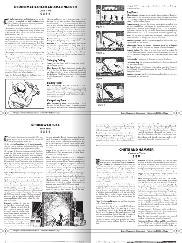 Grimtooth's DND Door Trap Guide | PDF | Spider Web | Door