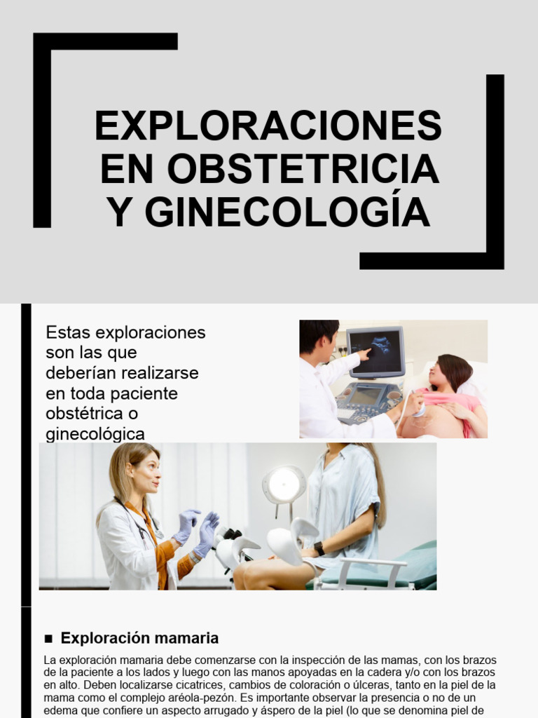 Exploraciones Ginecológicas y Obstétricas | PDF | El embarazo | Pelvis