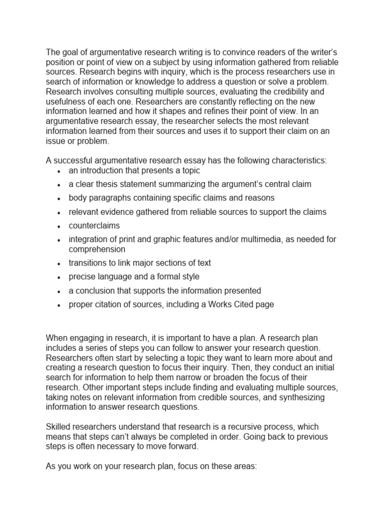 argumentative essay | PDF | Essays | Inquiry