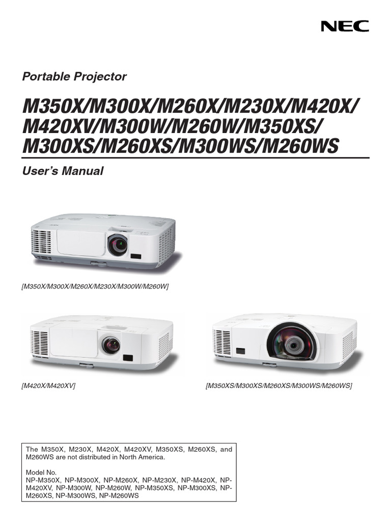 NEC M260XS Projector | PDF | Hdmi | Usb