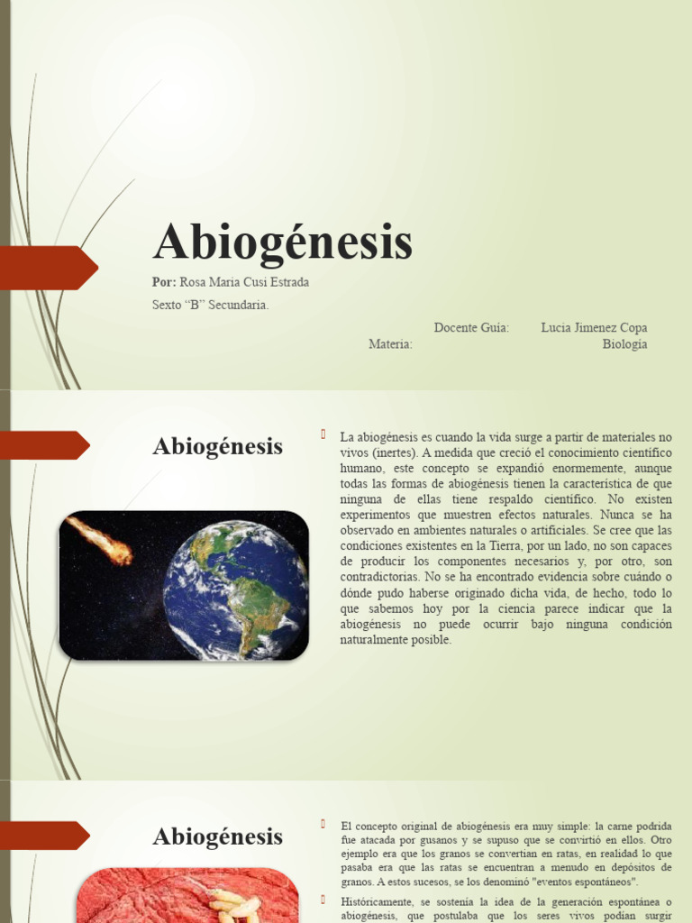 Abiogénesis 1 | PDF | Abiogénesis | Vida