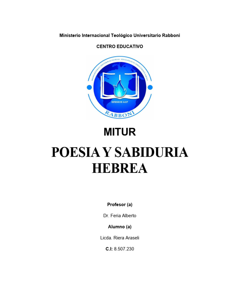 Actividad de Literatura Sapiensal Hebrea | PDF | Libro de proverbios ...