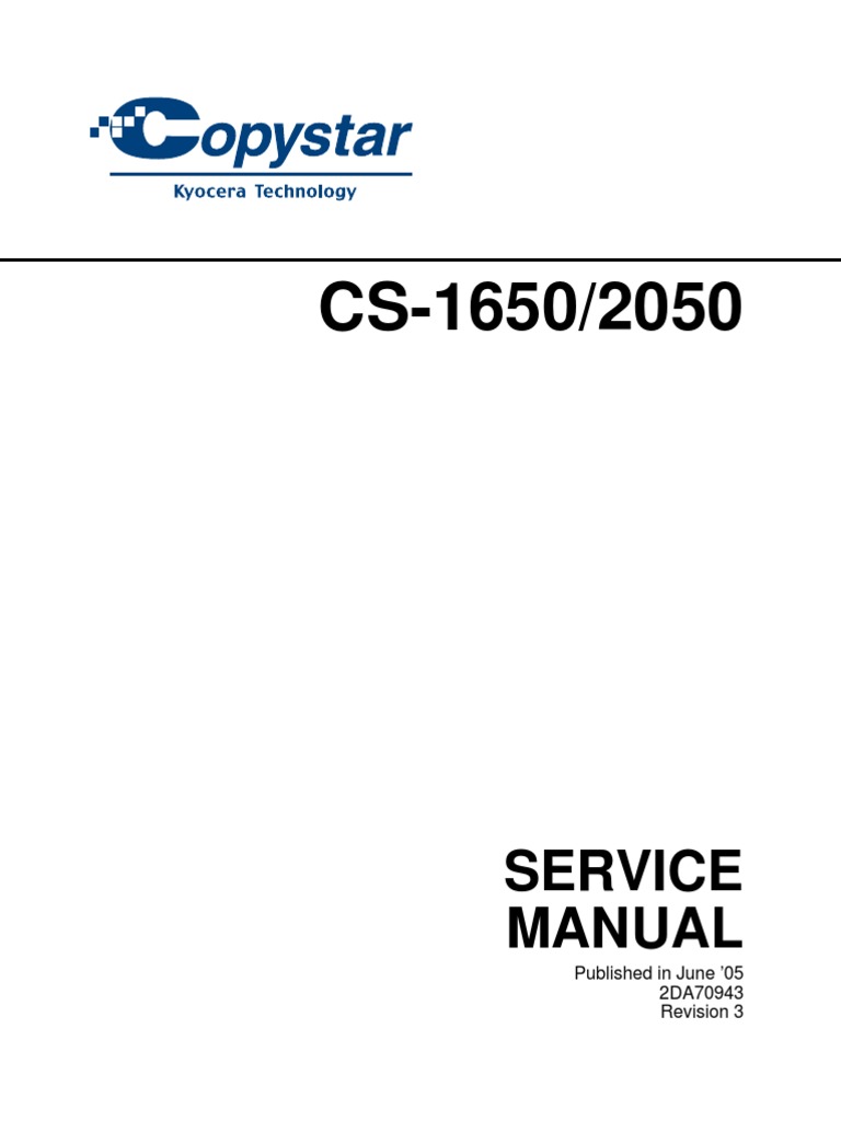 CopyStar 1650 and 2050 Service Manual | PDF | Printed Circuit Board ...