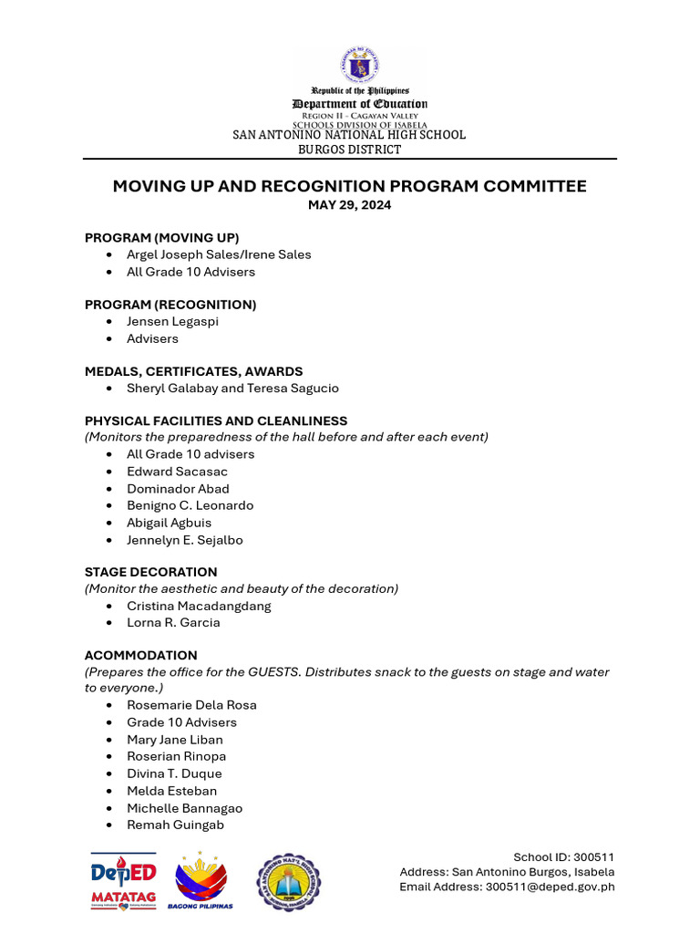 MOVING-UP-RECOGNITION-PROGRAM-COMMITTEE | PDF