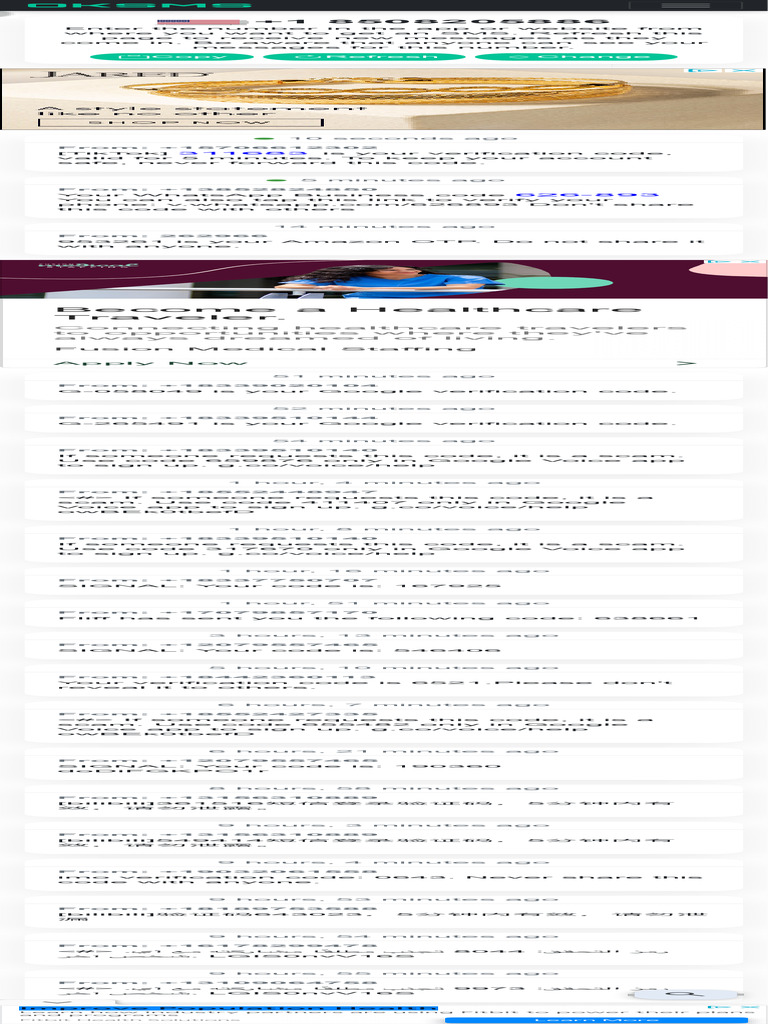 SMS Text Messages Received at +18508205886 - OKSMS | PDF | Computer ...