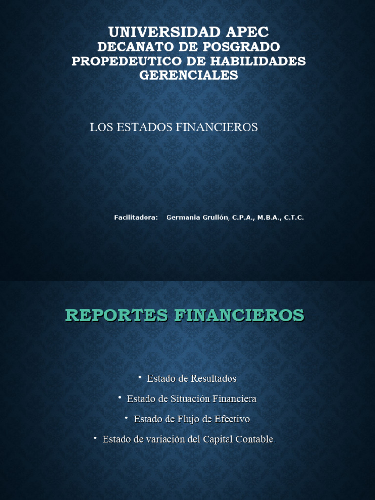 Los Estados Financieros | PDF | Estado de resultados | Estado financiero