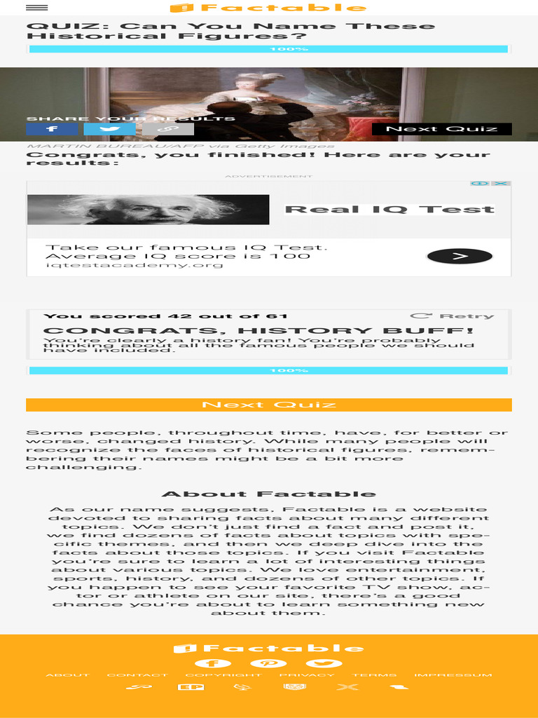 QUIZ Can You Name These Historical Figures - Factable | PDF | Sports ...