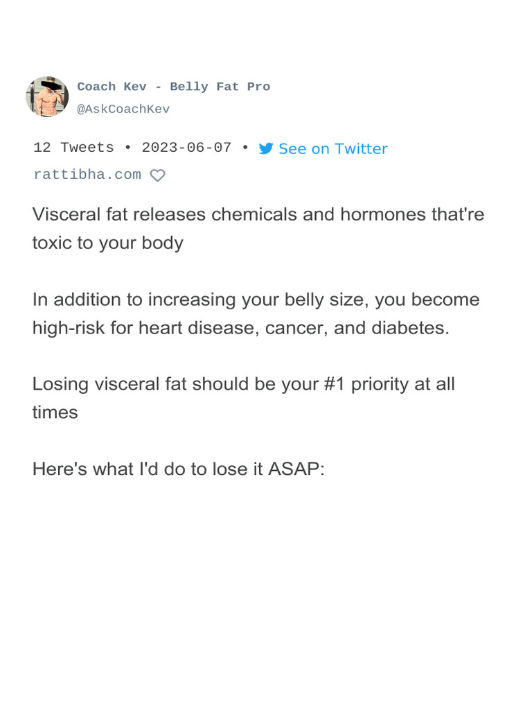 Visceral - Fat - Releases - Chemicals - Thread - by - Askcoachkev - Jun ...