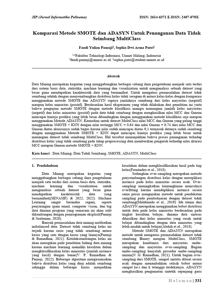 Komparasi Metode Smote | PDF