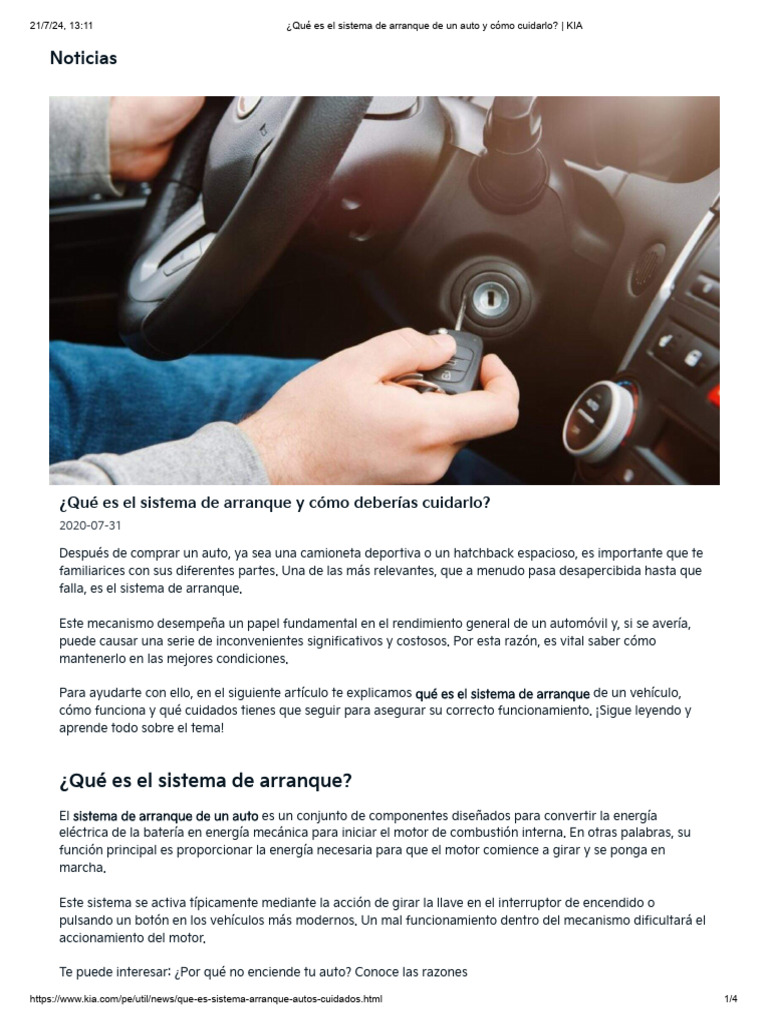 ¿Qué es el sistema de arranque de un auto y cómo cuidarlo_ _ KIA ...