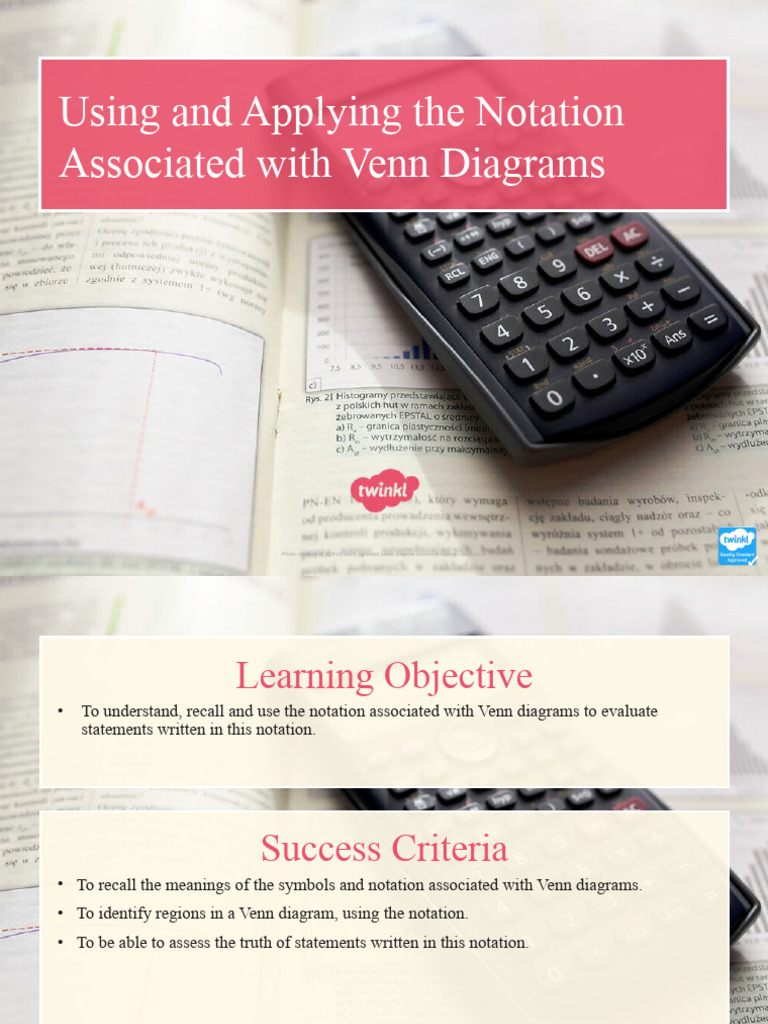 Notation Venn Diagrams Powerpoint | PDF | Empty Set | Numbers
