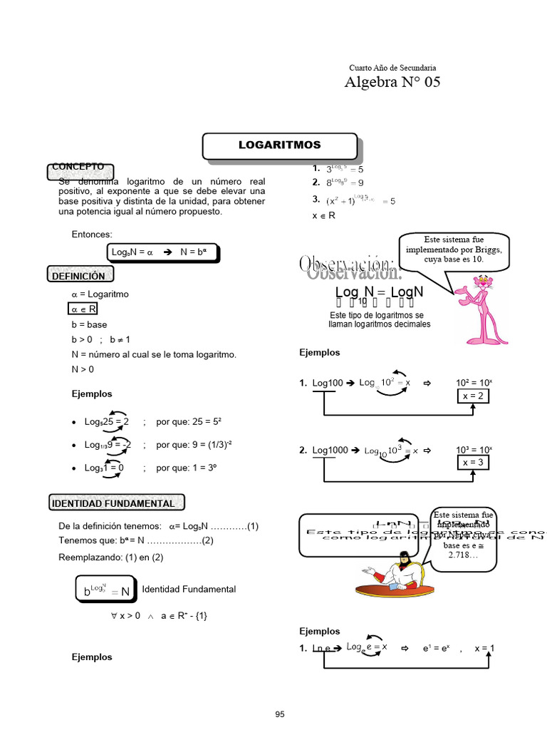 Alg (5) LOGARITMOS- 95- | Descargar gratis PDF | Logaritmo | Exponenciación