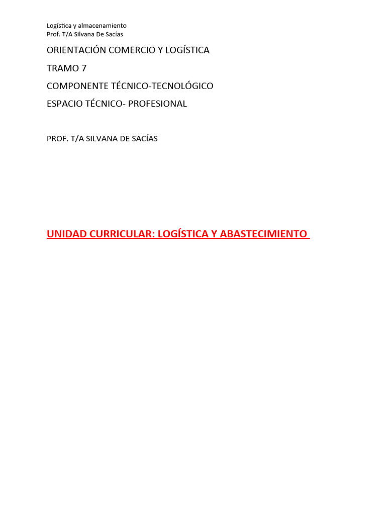LogÃ - Stica y Abastecimen | PDF | Logística | Cadena de suministro