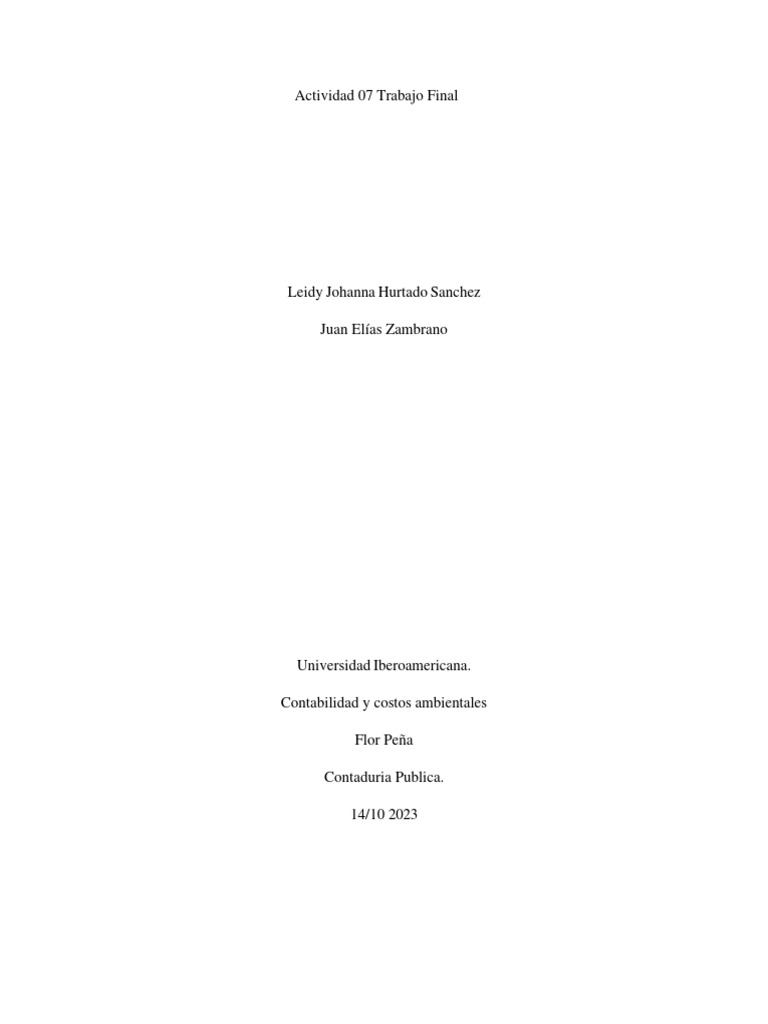 Activida 7 Trabajo Final PDF | PDF | Entorno natural | Residuos