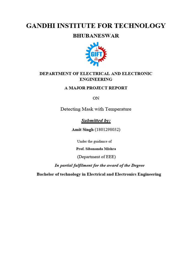 Mask Detection With Tempreture Thesis | PDF | Capacitor | Resistor