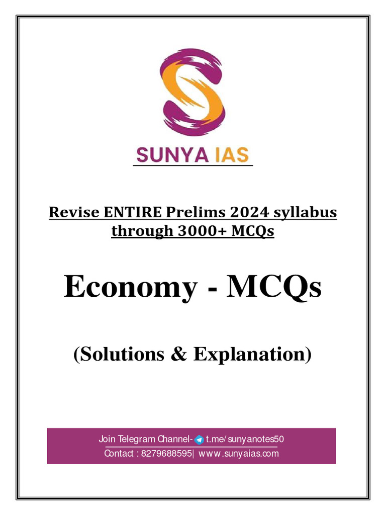 Revise Economy Through 400+ MCQs Solution | PDF | Gross Domestic Product | Market Economy