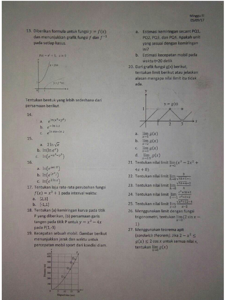 Kalkulus Kuis 1.1 | PDF