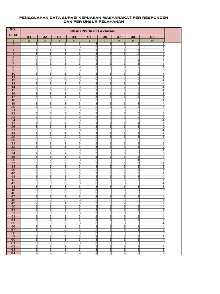 PENGOLAHAN DATA SKM 9 UNSUR Pusk. Limarahing | PDF
