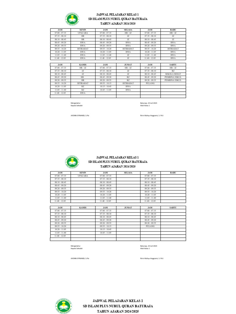 Buat Jadwal Sesuai Diknas | PDF