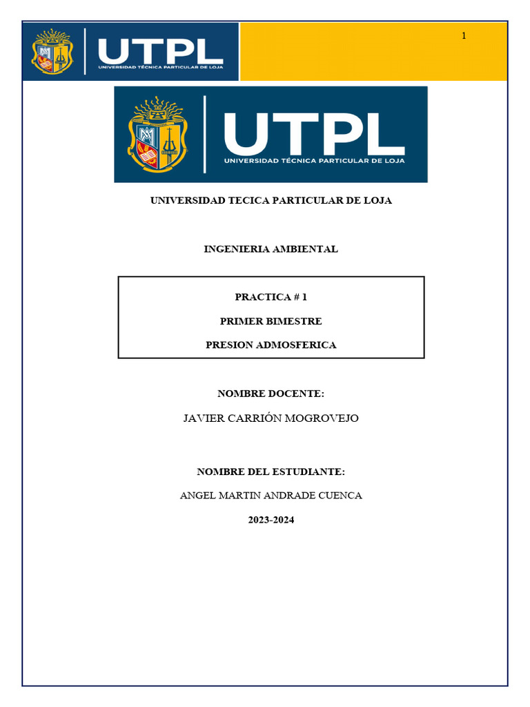 Fisica Imforme 1.2 | PDF | Atmósfera | Presión atmosférica