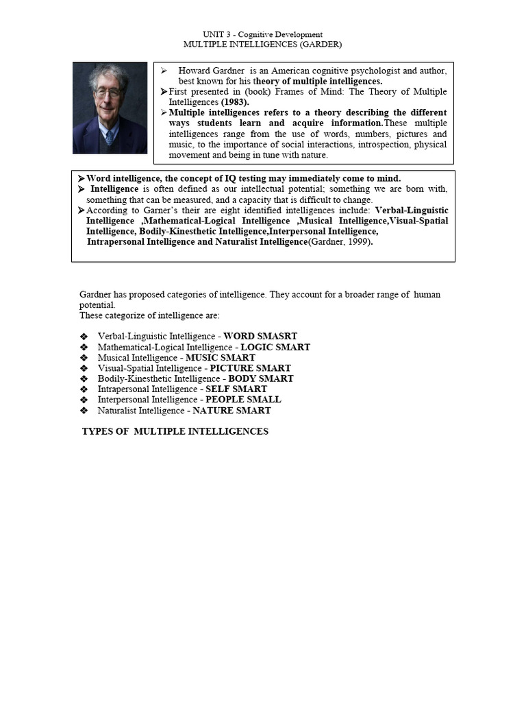 Multiple Intelligence | PDF | Intelligence | Cognition