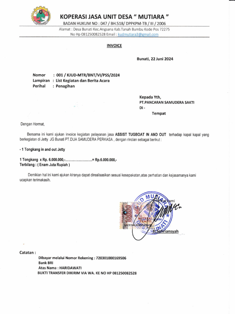 Invoice Assist PT - Pss Juni 2024 - 20240623 - 0001 | PDF