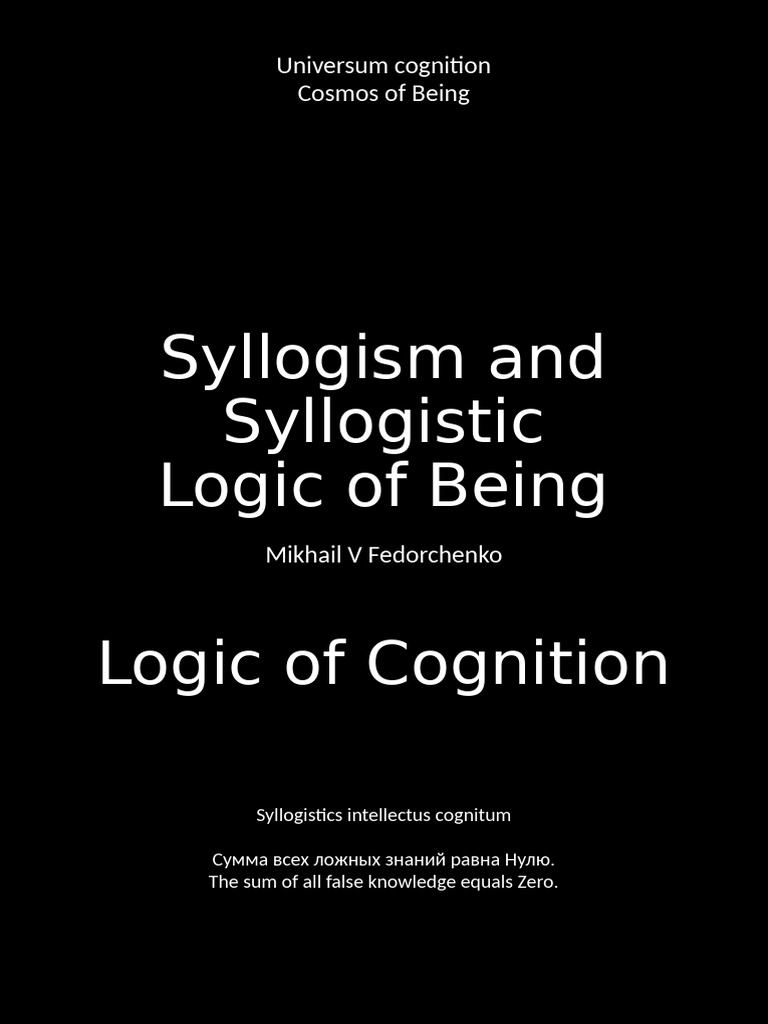 Syllogism and the Logic of Cognition | PDF | Social Psychology ...