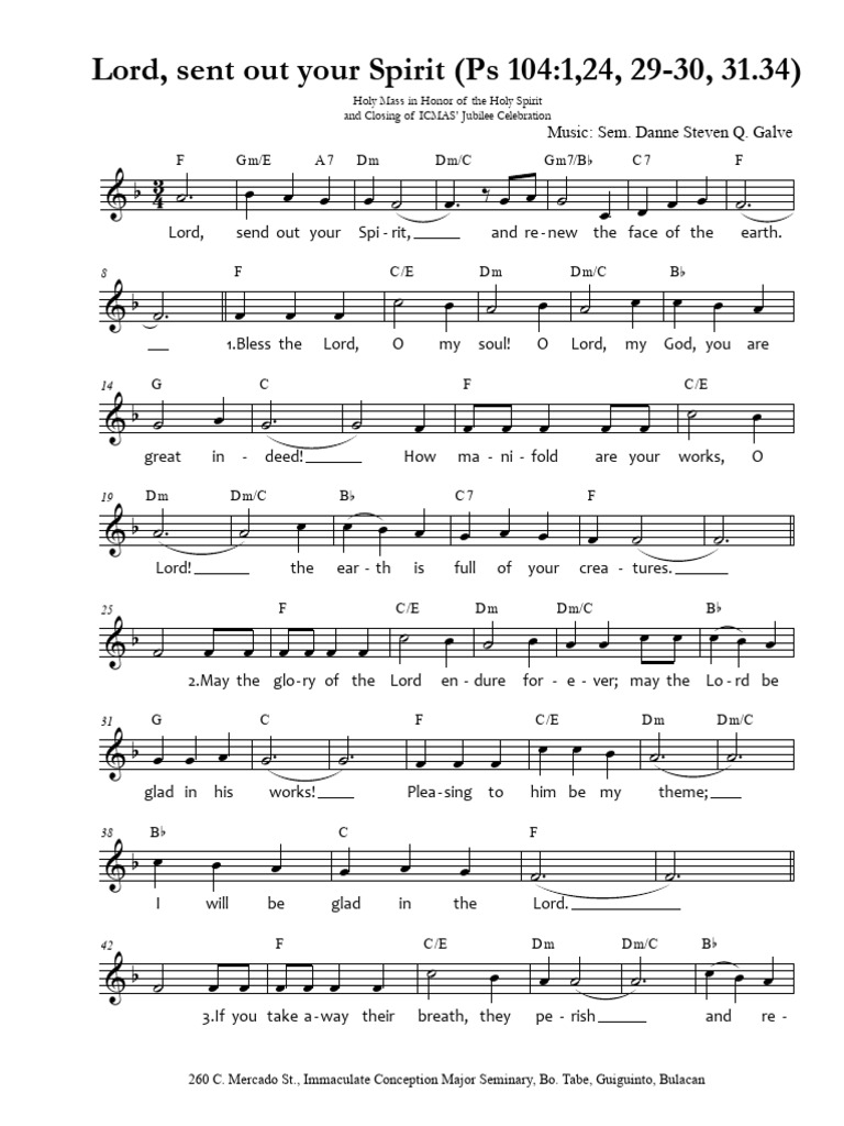 Lord, Send Out Your Spirit | PDF