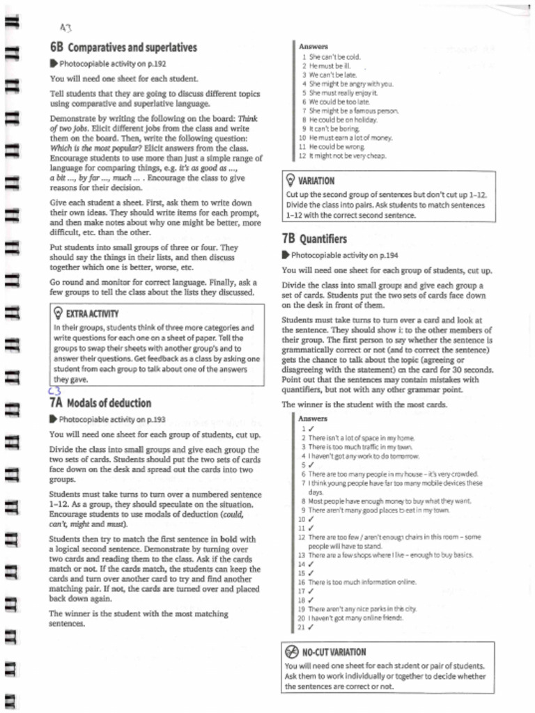 Cambridge Empower Unit 7 Teacher's Book Extras | PDF