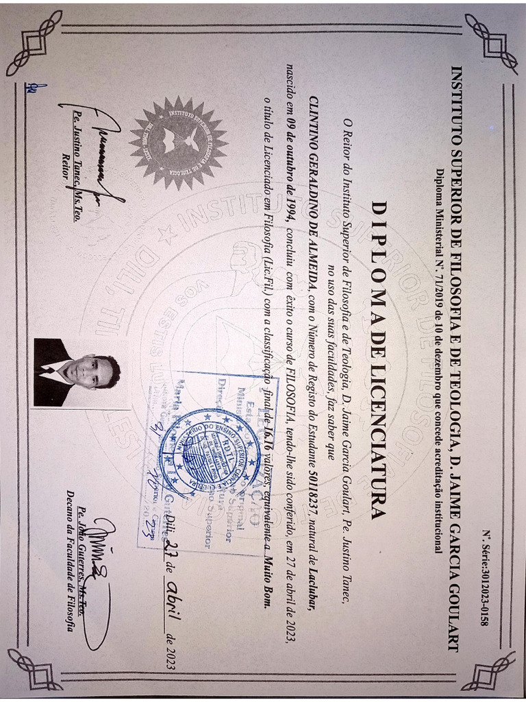 Diploma de Licenciatura ISFIT | PDF