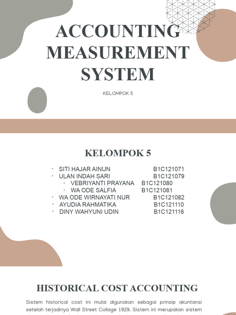 Accounting Measurement System Kelompok 5 Teori Akuntansi | PDF