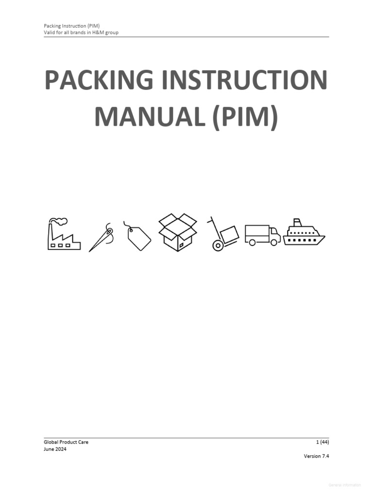 Packing Instruction Manual Version 7.4 | PDF | Packaging And Labeling ...