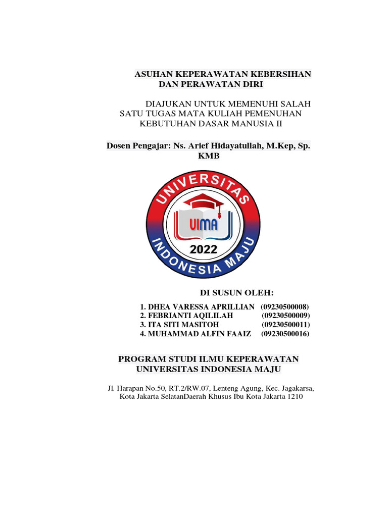 Askep PKDM II Kebersihan Diri Dan Perawatan Diri | PDF | Pengembangan Diri | Kesehatan Holistik