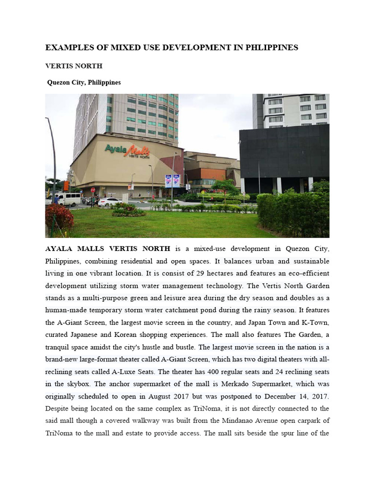 Examples of Mixed Use Development in Phlippines | PDF | Mixed Use ...