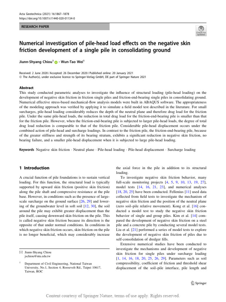 Numerical Investigation of Pile-Head Load Effects | PDF | Deep ...