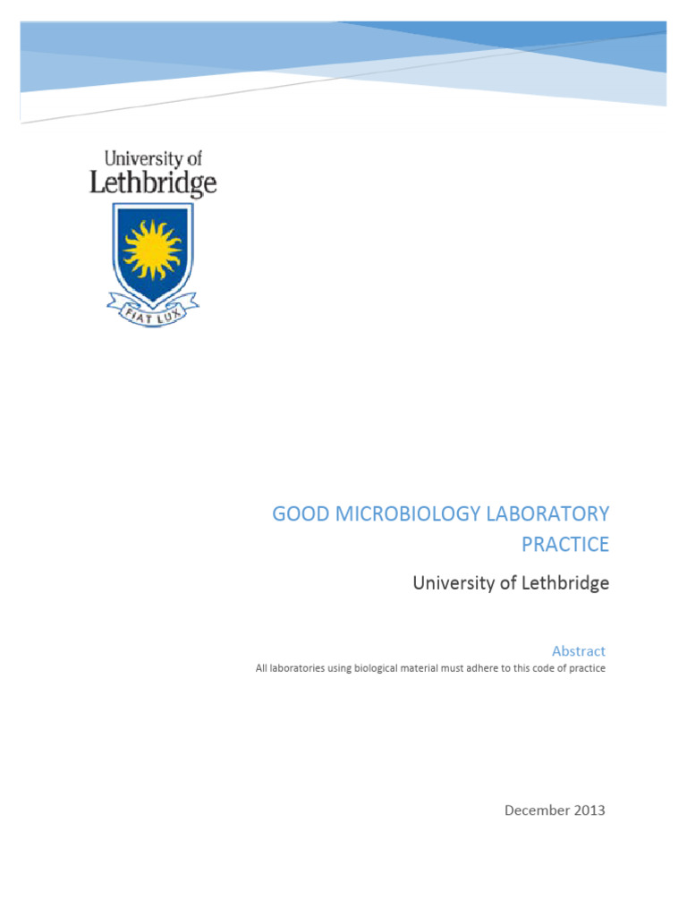 Good Microbiological Laboratory Practices - 2 | PDF | Laboratories | Safety