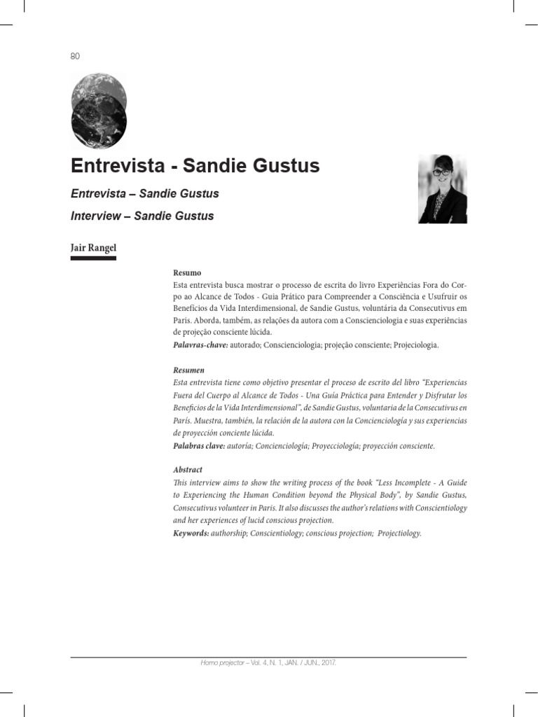 Entrevista com Sandie Gustus sobre Projeção Consciente | PDF | Projeção ...