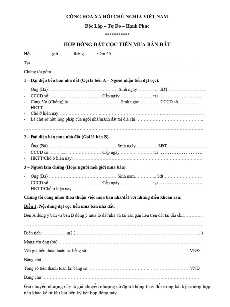 Giay Dat Coc - MrTam | PDF