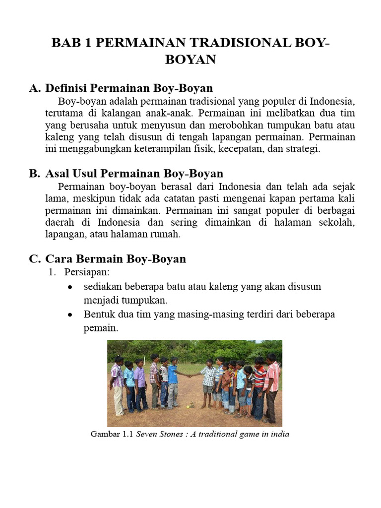 Permainan Tradisional Boy-Boyan di Indonesia | PDF | Olahraga ...