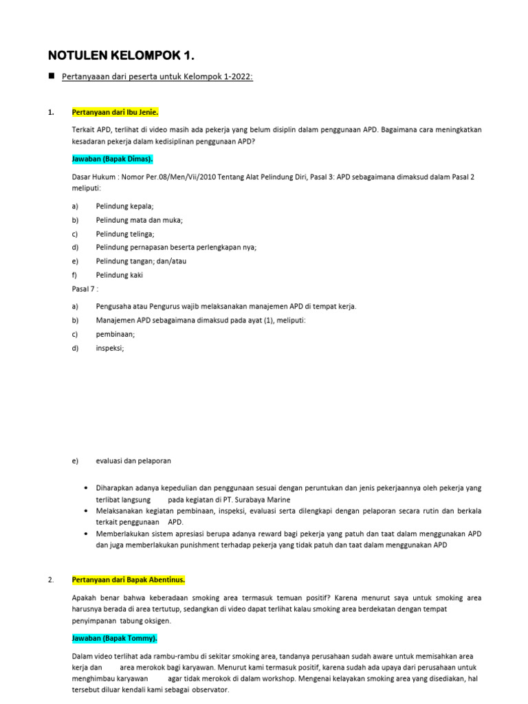 Notulen Kelompok1 | PDF