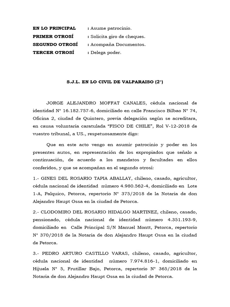 modelo giro de cheque expropiación | Descargar gratis PDF | Propiedad ...