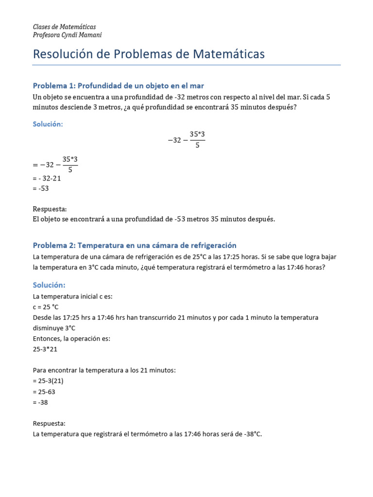 Problemas de Matemáticas Resueltos | PDF