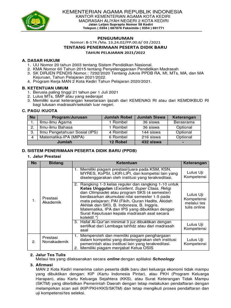 Brosur PPDB 2021-2022 | PDF