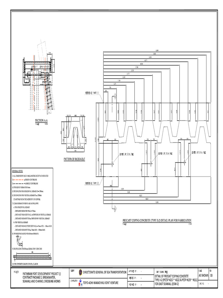 Detail Precast Coping Concrete Type II-2 (PCCSP #217 - #222 & PCSP #109 ...